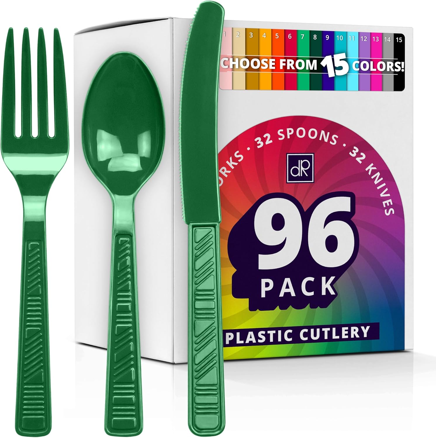 Amazon.com: DecorRack Plastic Cutlery Set, Green Colored Plastic ...