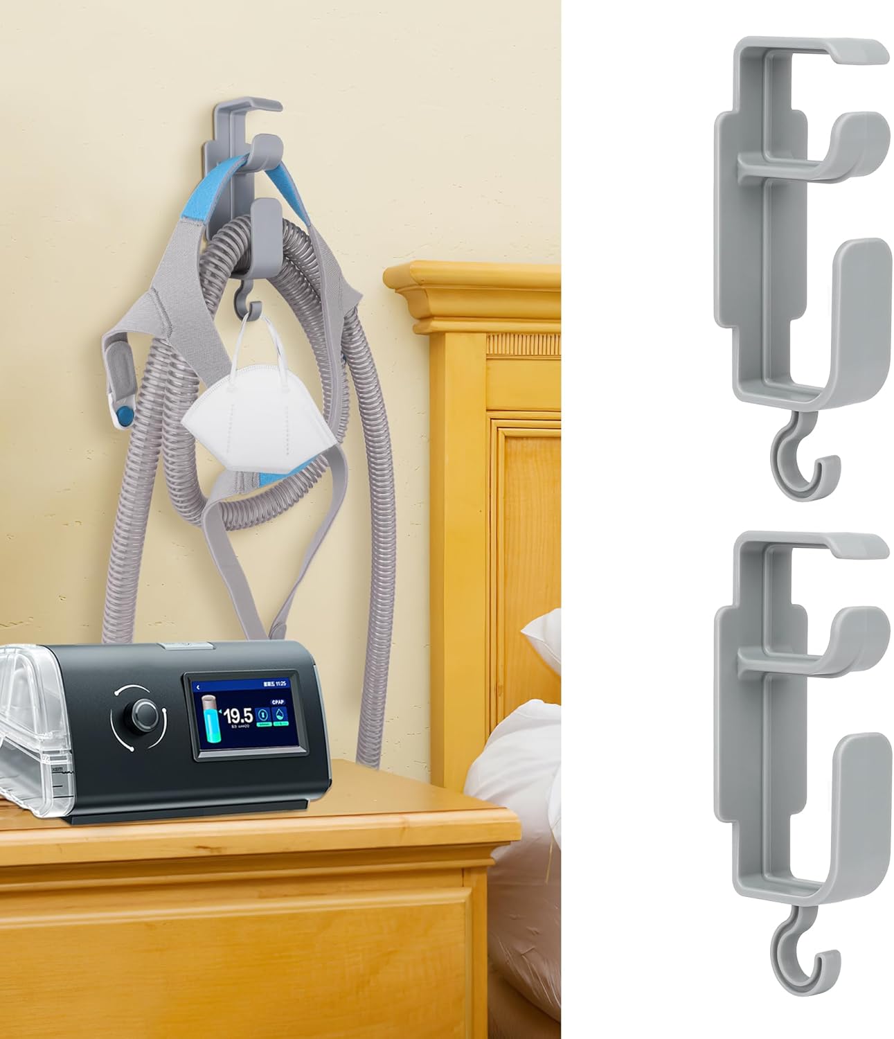Amazon.com: NITTIID 2 Pack CPAP Hose Holder for Bed, CPAP Hose Hanger for CPAP Tube & Mask with ...