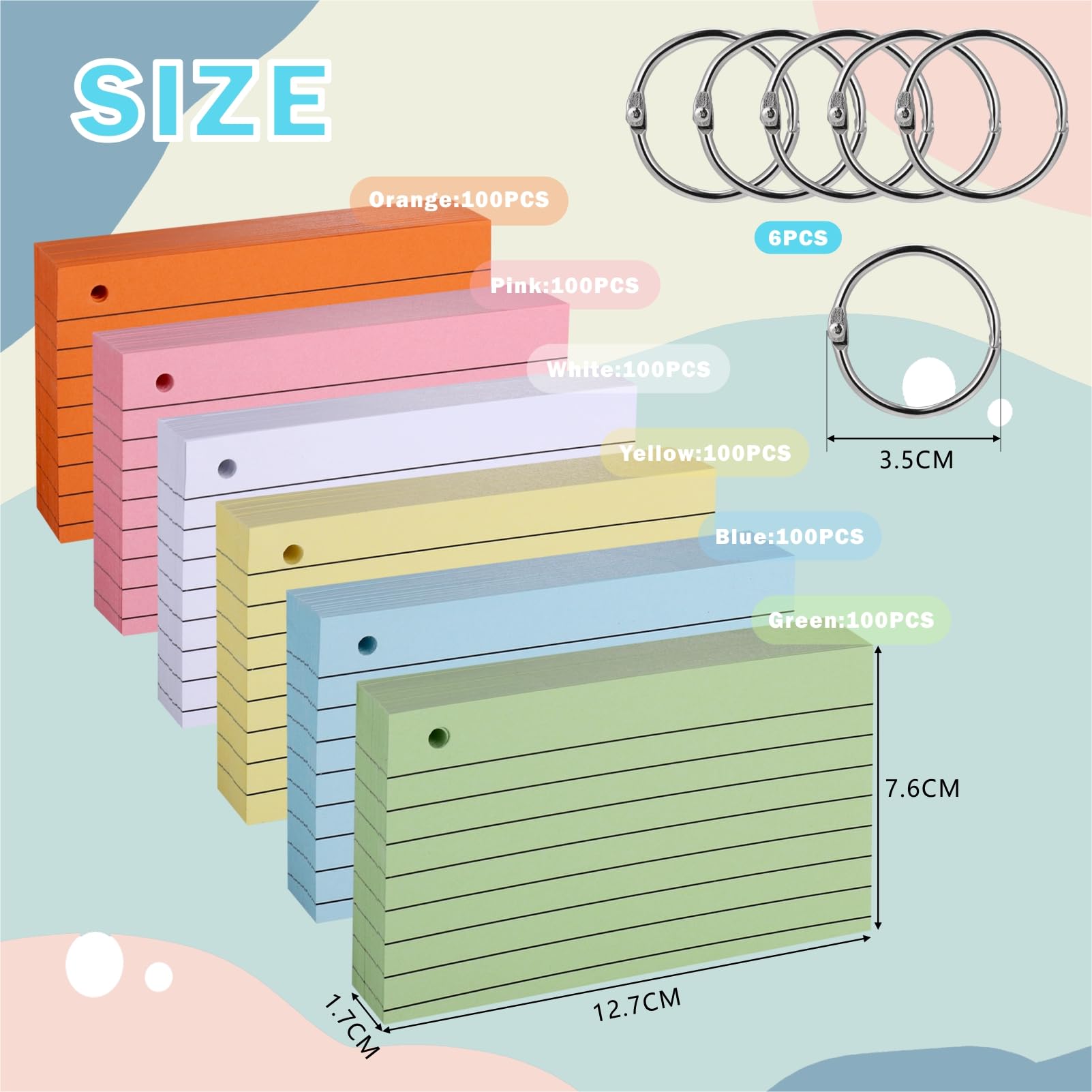 Matériel Scolaire Organisation Fiches Bristol Colorées Vicloon - Lot ...