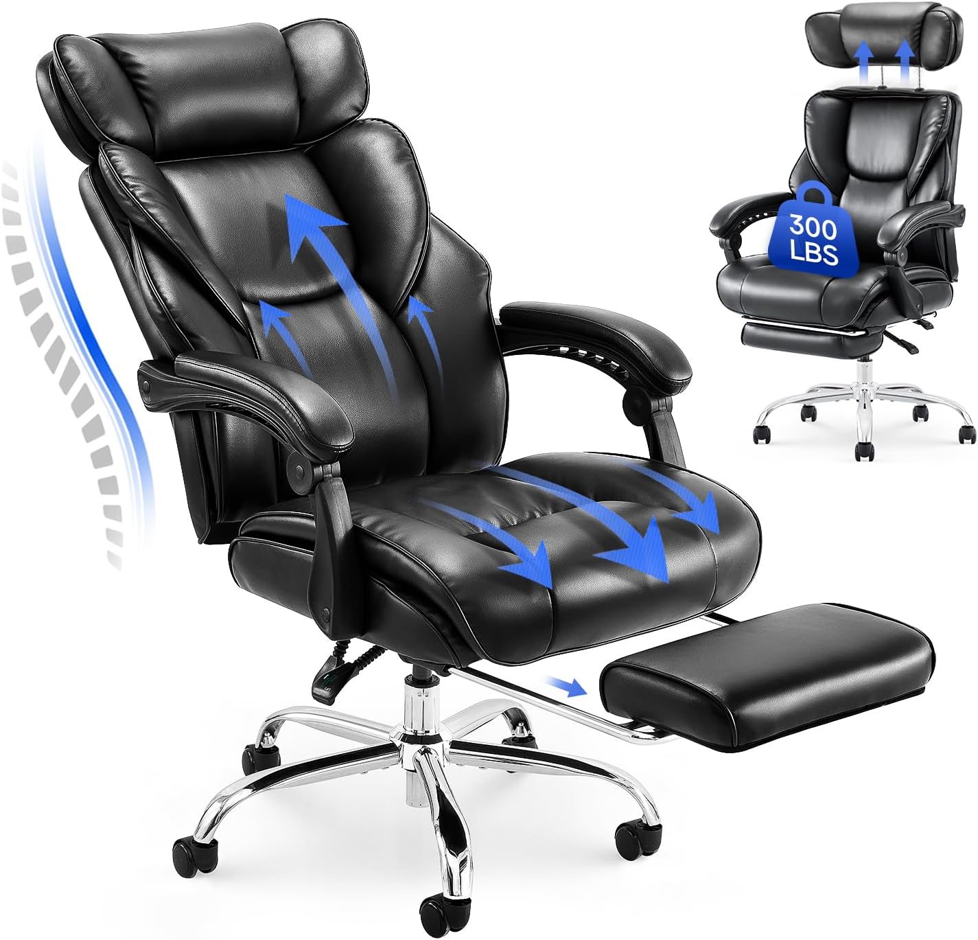 Amazon.com: EMIAH Ergonomic Executive Office Chair Big and Tall ...