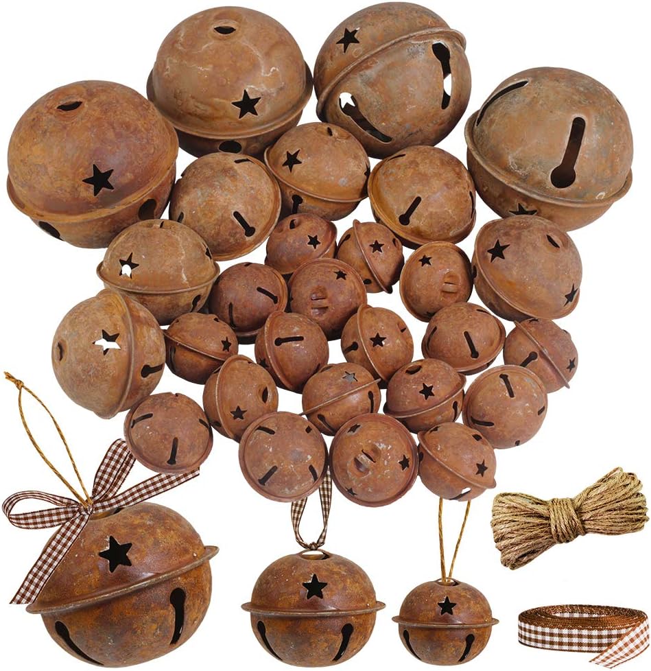 Amazon.com: Angoily Christmas Rusty Jingle Bells, 12PCS Metal Rusty ...