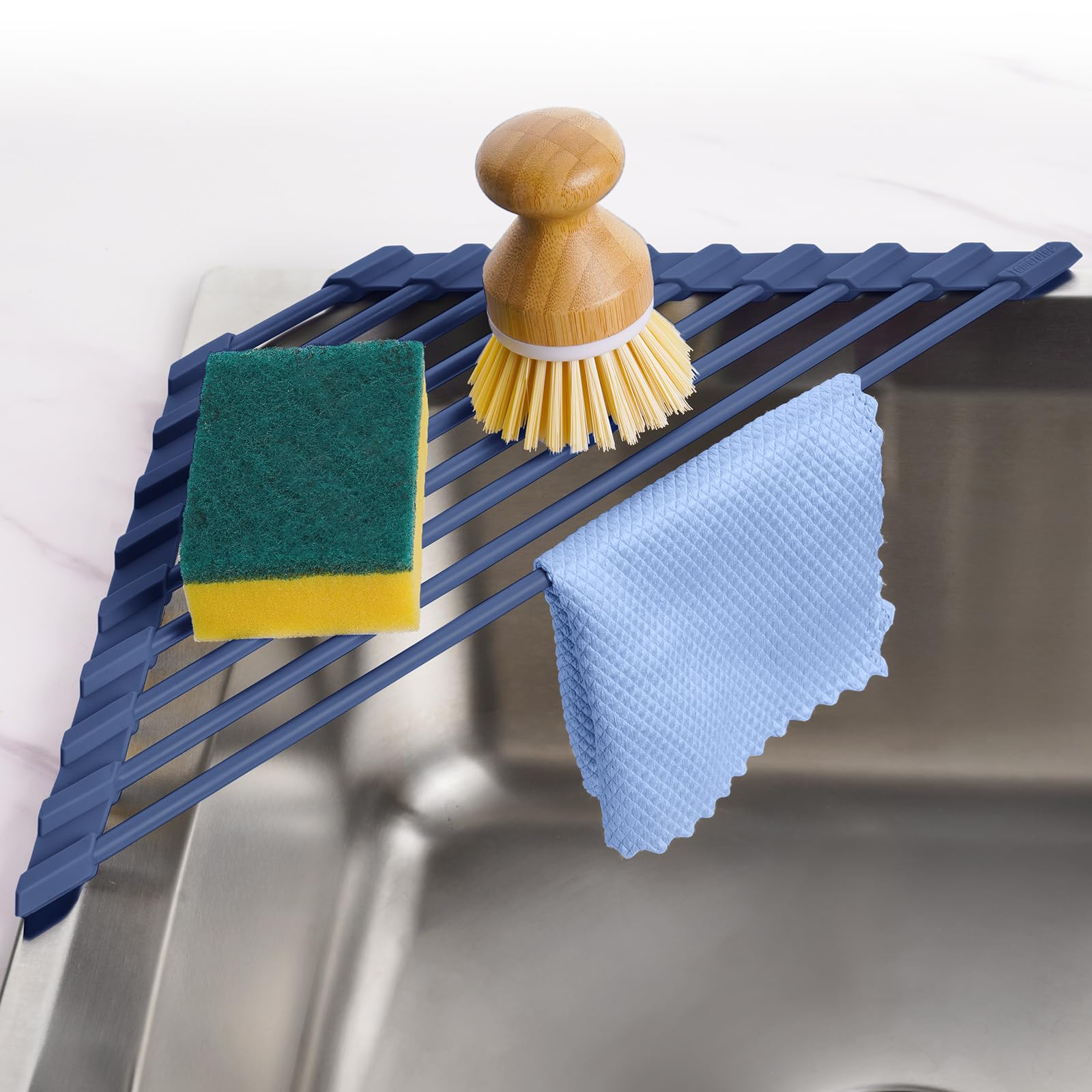 Amazon.com - Tomorotec Compact Silicone-Coated Triangle Dish Drying ...