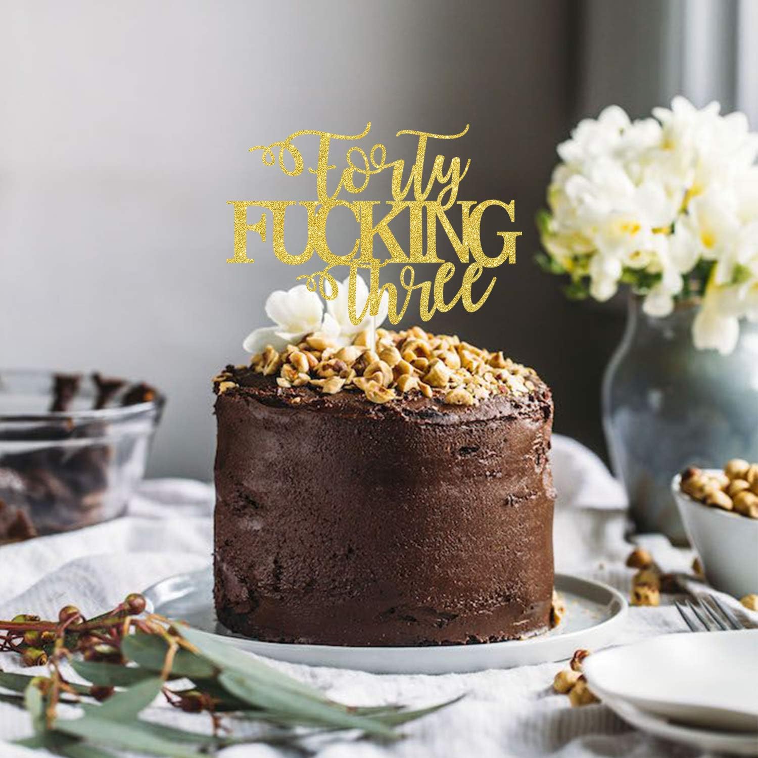 Forty Three Cake Topper, Happy 43rd Birthday Cake Topper, Adult ...