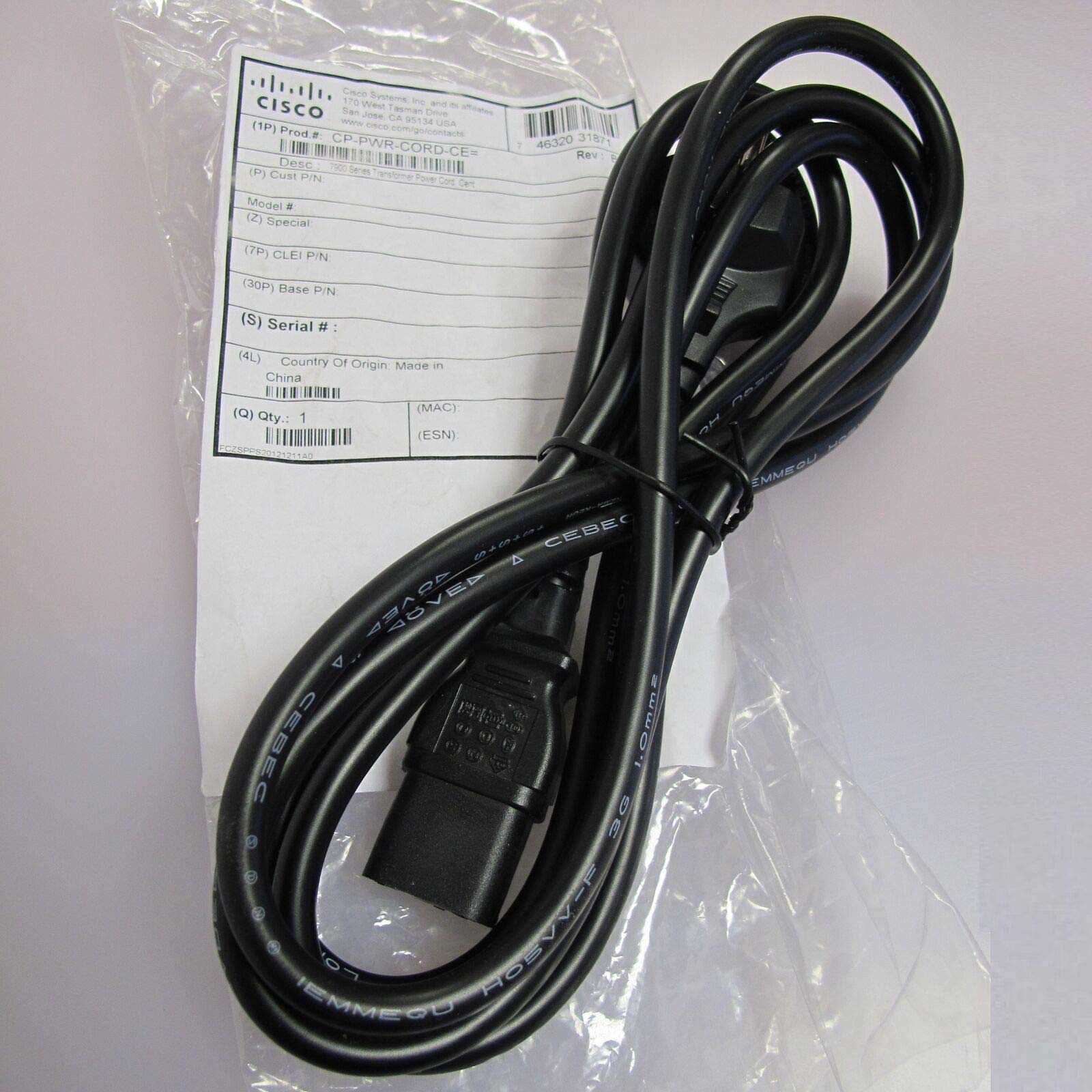 Cisco CP-PWR-CORD-CE= - Cable de alimentación, negro : Amazon.es ...