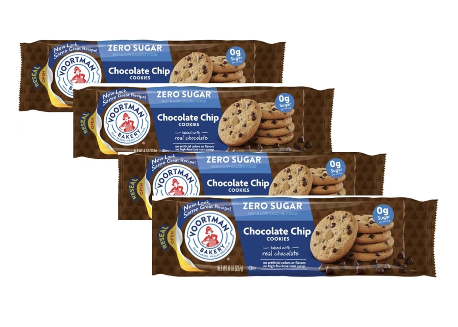 Amazon.com: VOORTMAN Bakery Zero Sugar Chocolate Chip Cookies 8 oz - No ...