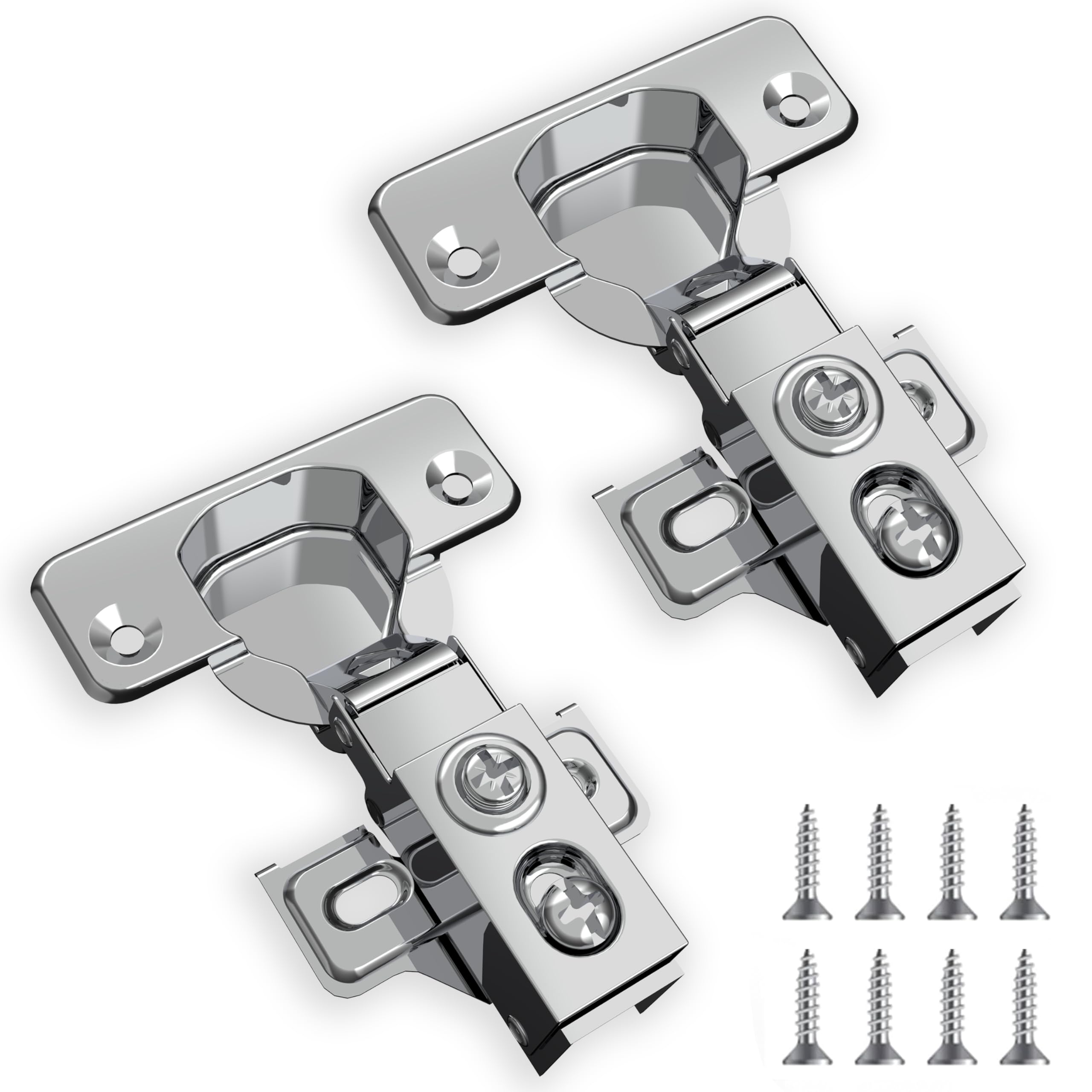 AVERZELLA Kitchen Cabinet Hinges 2 Pieces, Stainless Steel Overlay Soft ...