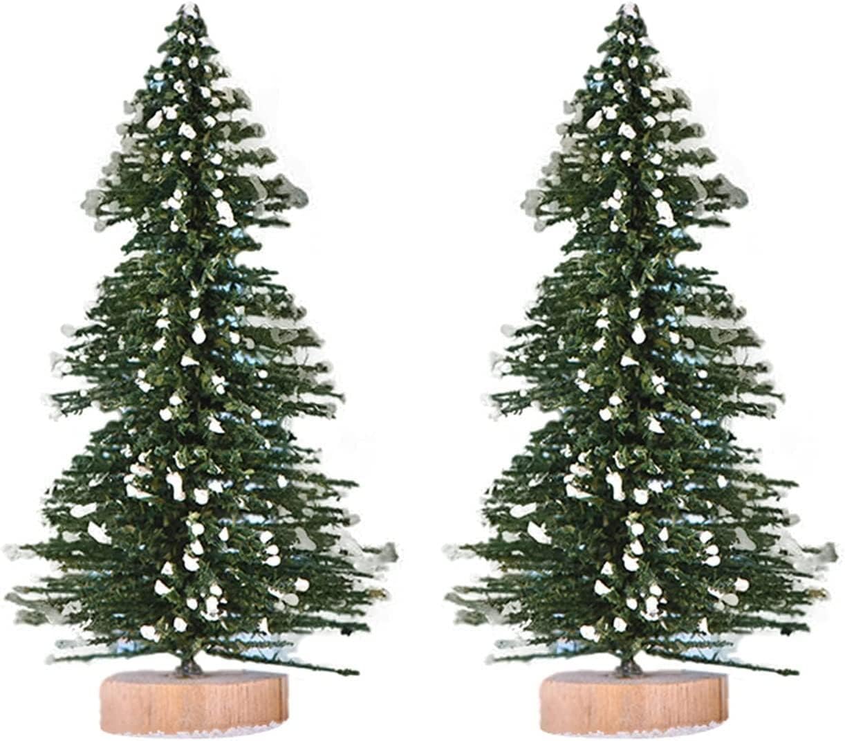 2 Pcs Mini Christmas Tree Ornamental Plastic Christmas Small Fake Tree ...