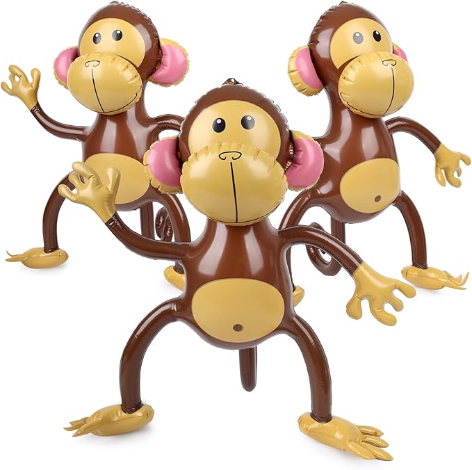 Amazon.com: FUTUREPLUSX 3 PCS Inflatable Monkeys, Jungle Animal ...