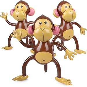 Amazon.com: FUTUREPLUSX 3 PCS Inflatable Monkeys, Jungle Animal ...