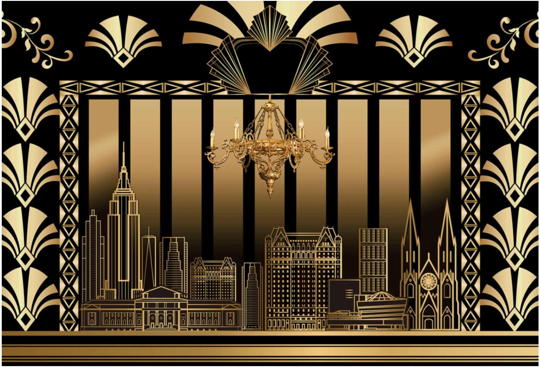 Amazon.com : Funnytree 82" x 59" Roaring 20s Photography Backdrop The ...