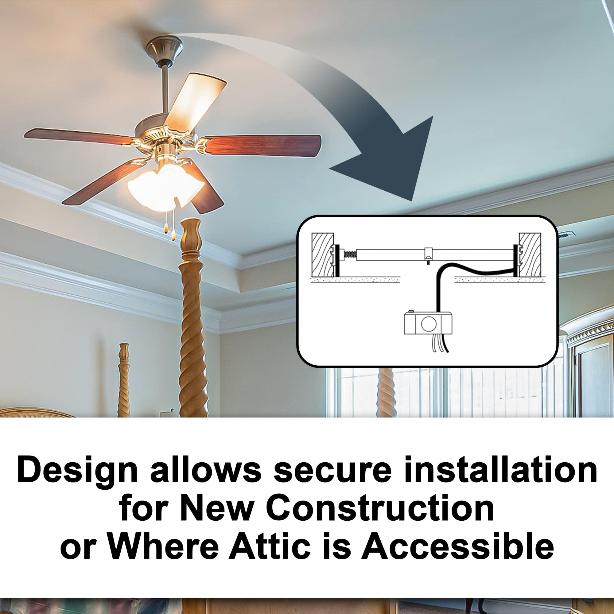 Snapklik.com : Ciata Ceiling Fan Mounting Bracket, Saf-T-Brace