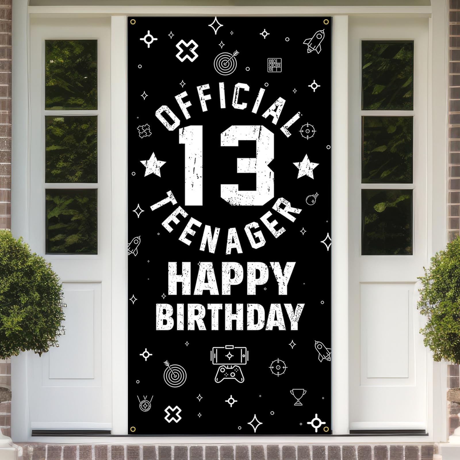 Amazon.com: Large Happy 13th Birthday Banner, Official Teenager Banner ...