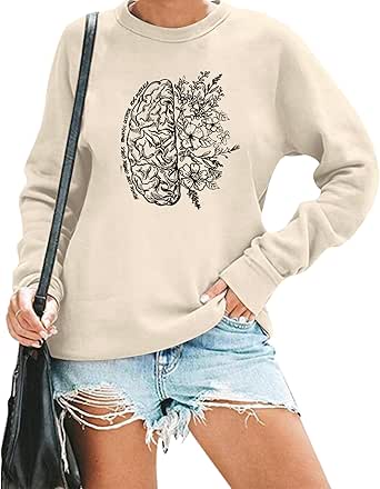 DUTUT Brain Anatomy Sweatshirt Women Nursing School Shirt Medical ...