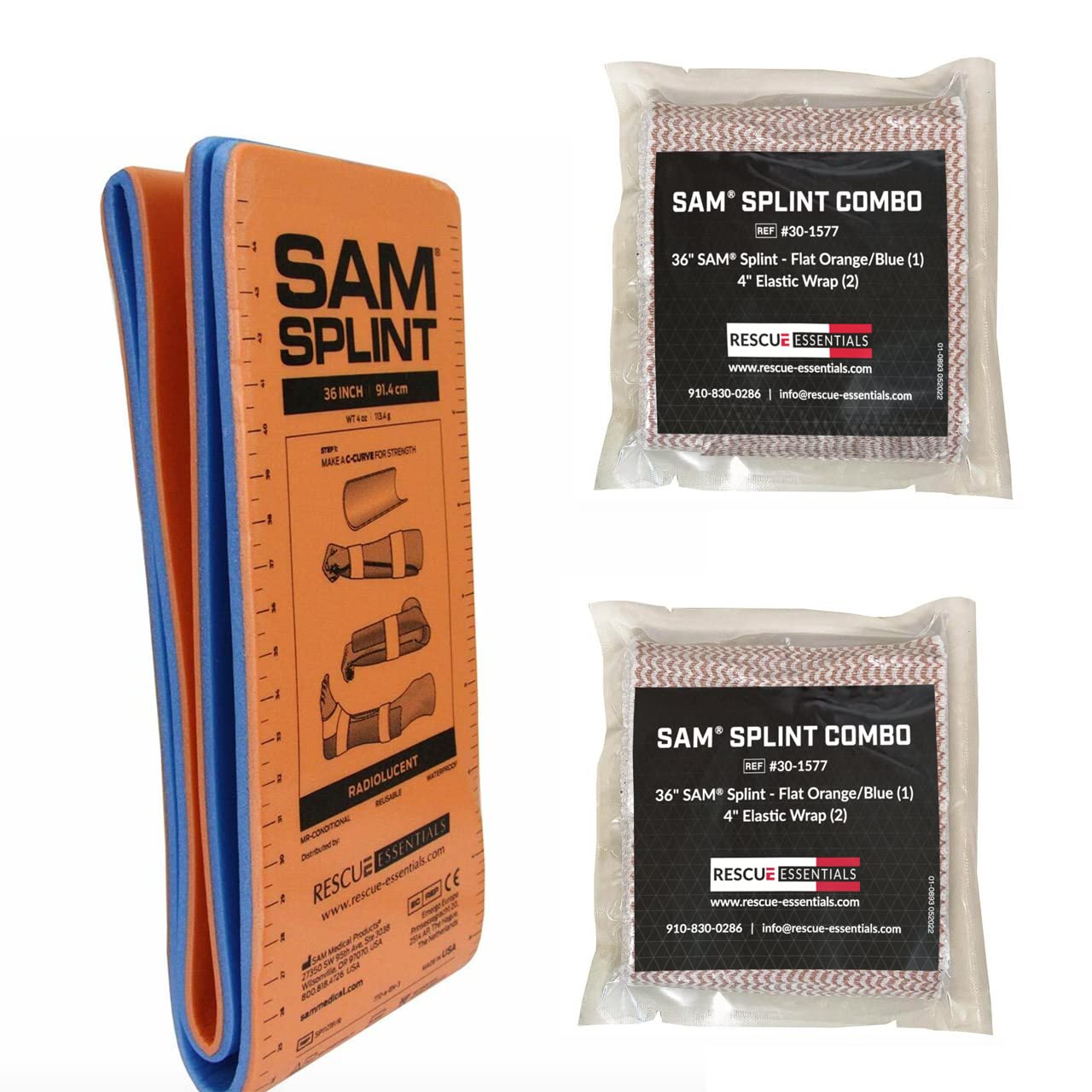 Amazon.com: Rescue Essentials SAM Splint Combo Pack - (36" Orange/Blue ...