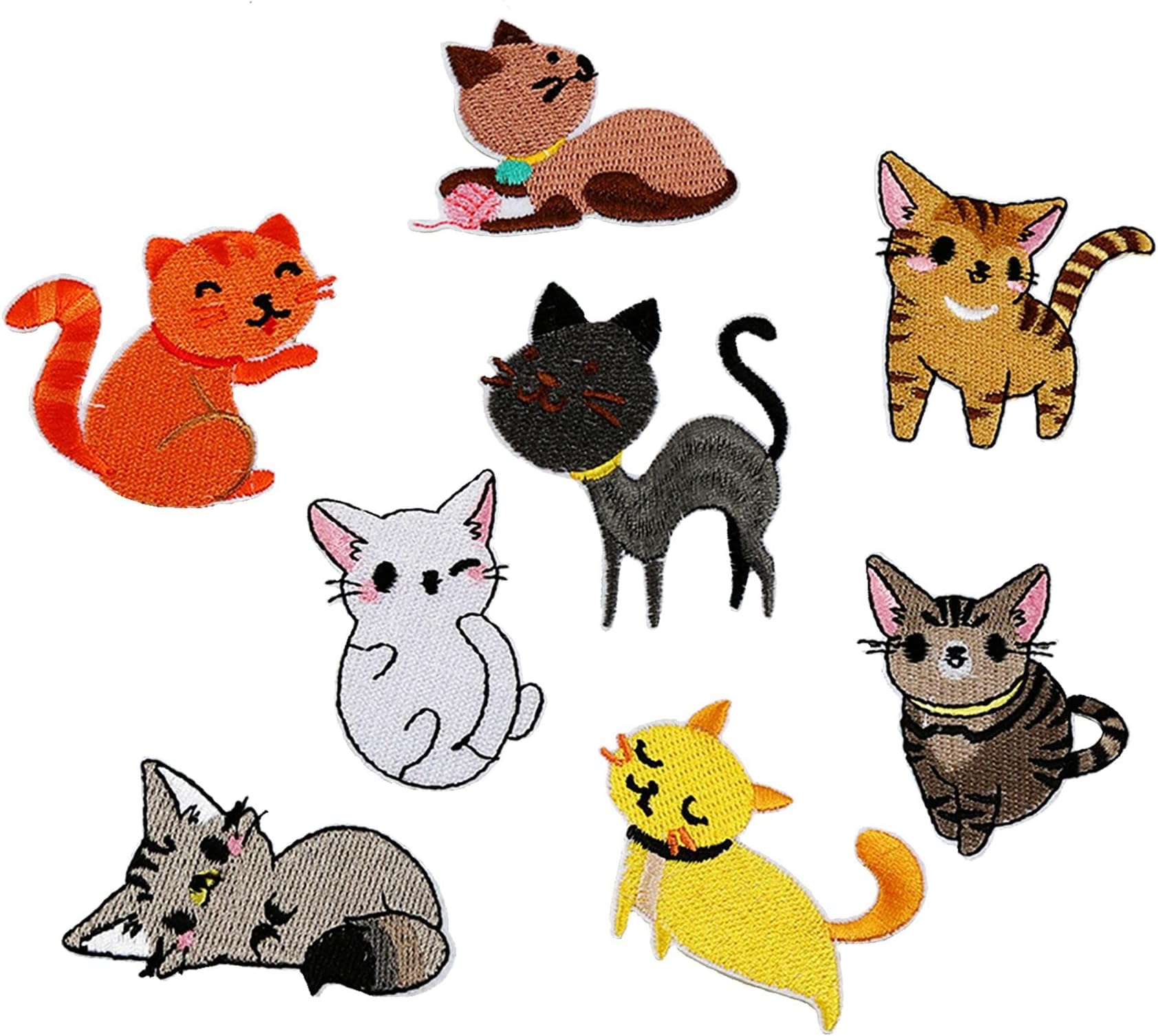 Amazon.com: Nicime 18Pcs Cute Cat Patches for Clothing, Iron on/Sew on ...