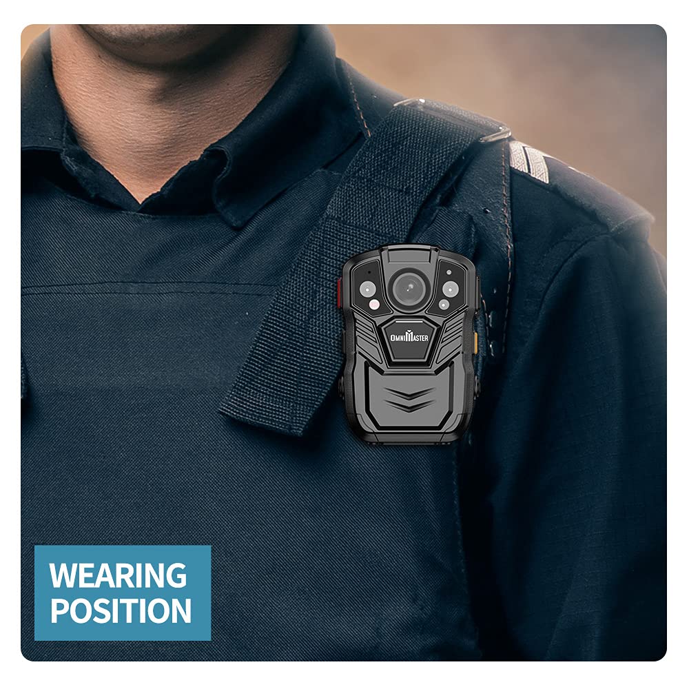 OmniMaster 1296P UHD Body Camera with Audio (Build-in 128GB), 2 Inch ...