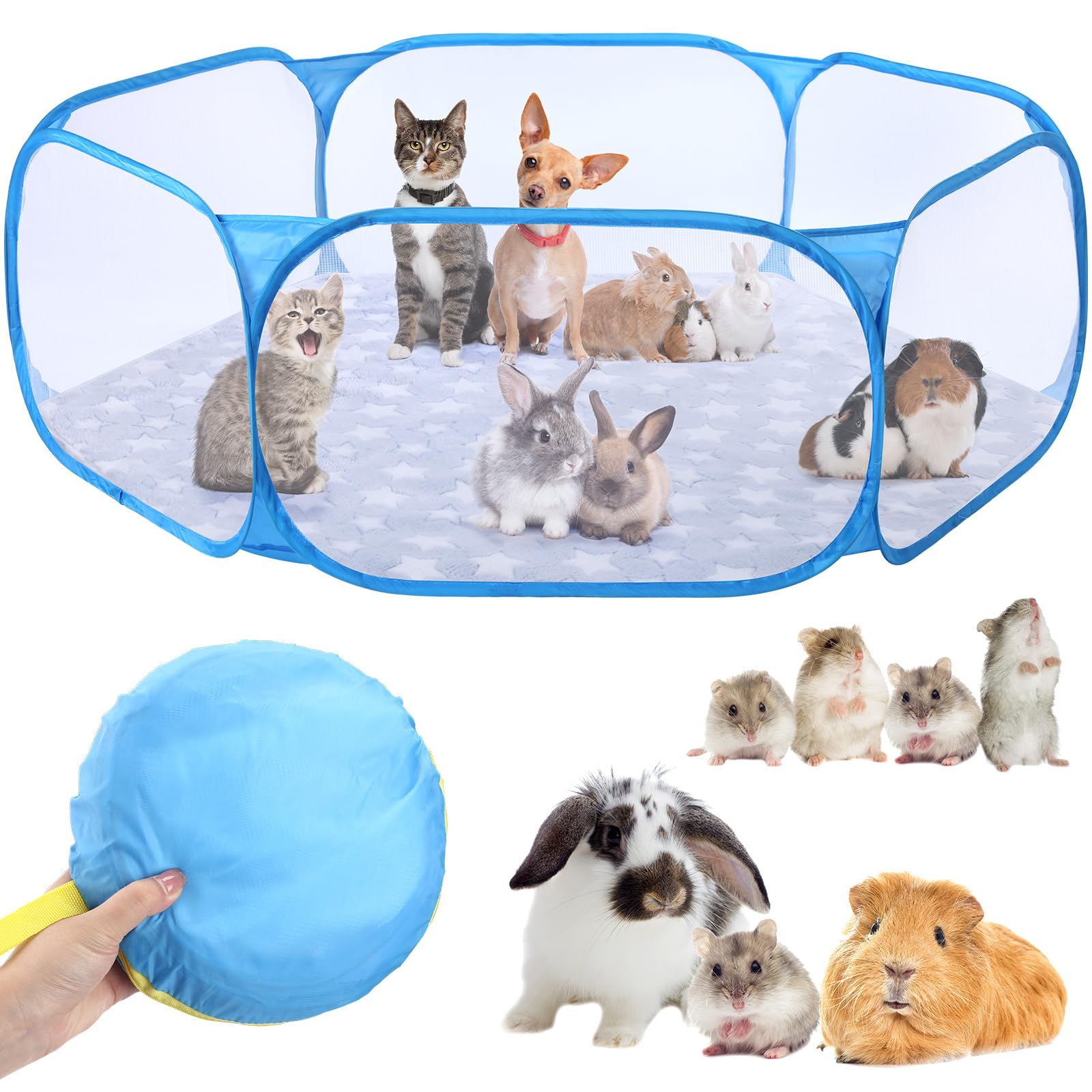 Amazon.com: VitalCozy Hamster Playpen with Mat Small Animal Cage Tent ...