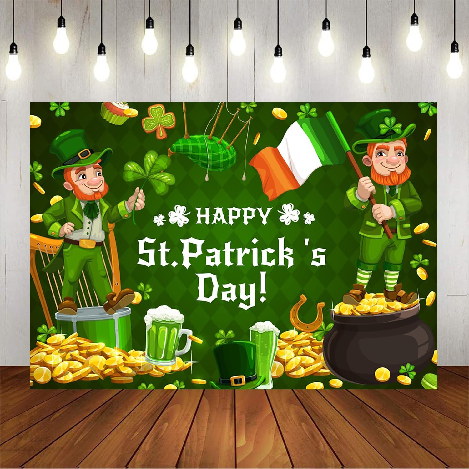 Amazon.com : CRTPOD 9x6ft St. Patrick's Day Backdrop for Photoshoot ...