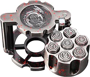 DND Dice, alloy Polyhedral Bullet Dice Set of 7, Spinning Revolver ...