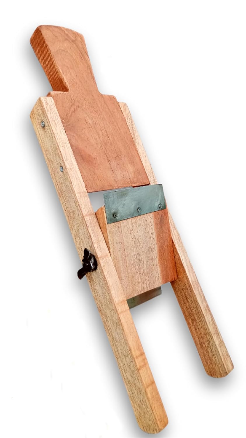 Wooden Banana/Vegetable Slicer with Sharp Adjustable Blades-Bajji Maker ...