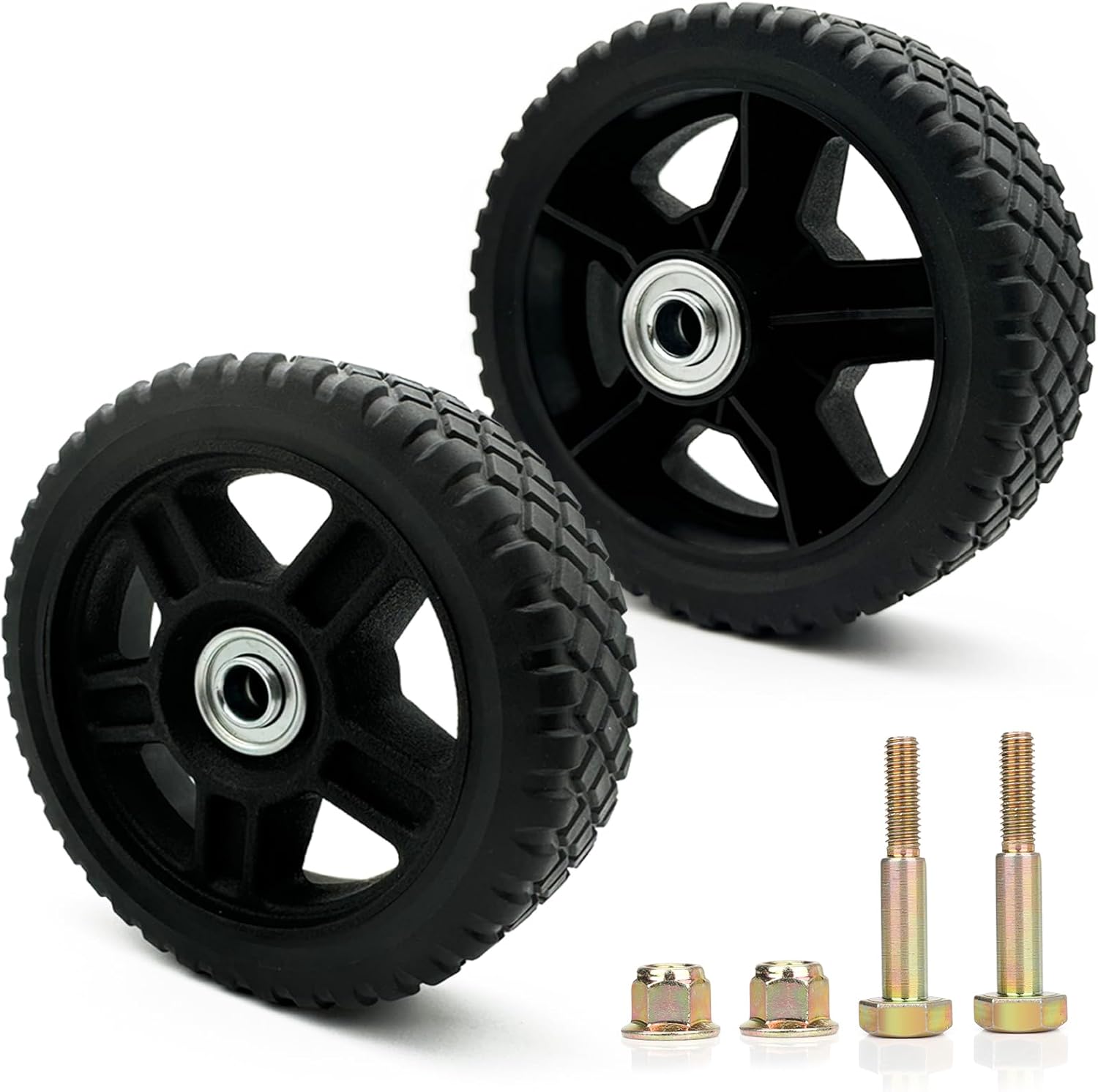 Amazon.com: 6 Inch Lawn Mower Wheels Wheel kits with Bolts & Nuts - Set ...
