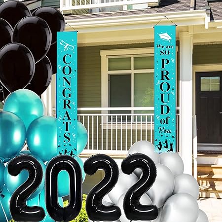 Amazon.com: Turquoise Graduation Party Decorations 2022 Turquoise Black ...