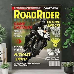 Amazon.com: Personalized Motorcycle Magazine Cover Poster - Gift For ...