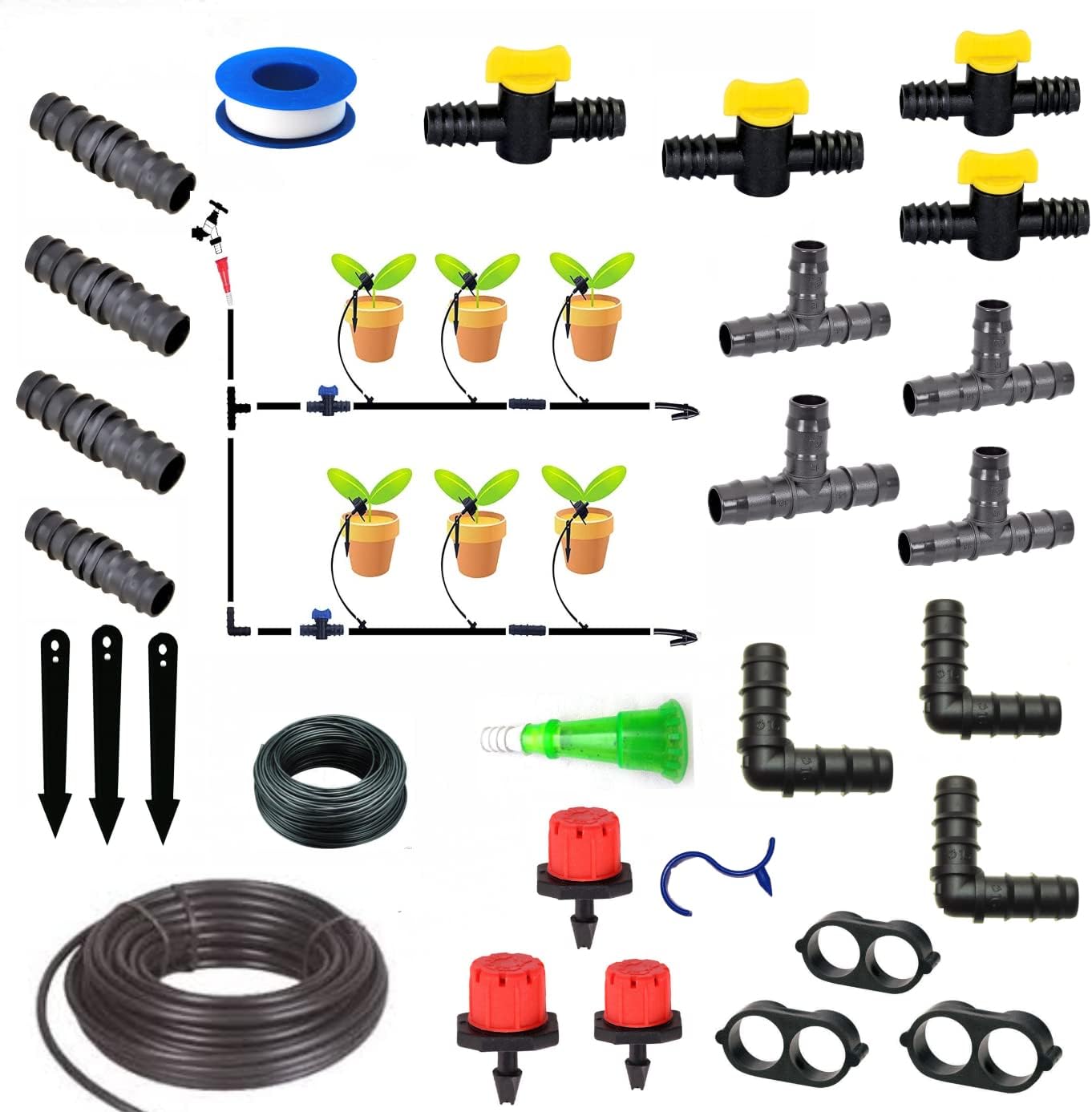 Vasudha IRRIGATION Plants Drip Kit | Watering Kit for Home Garden ...