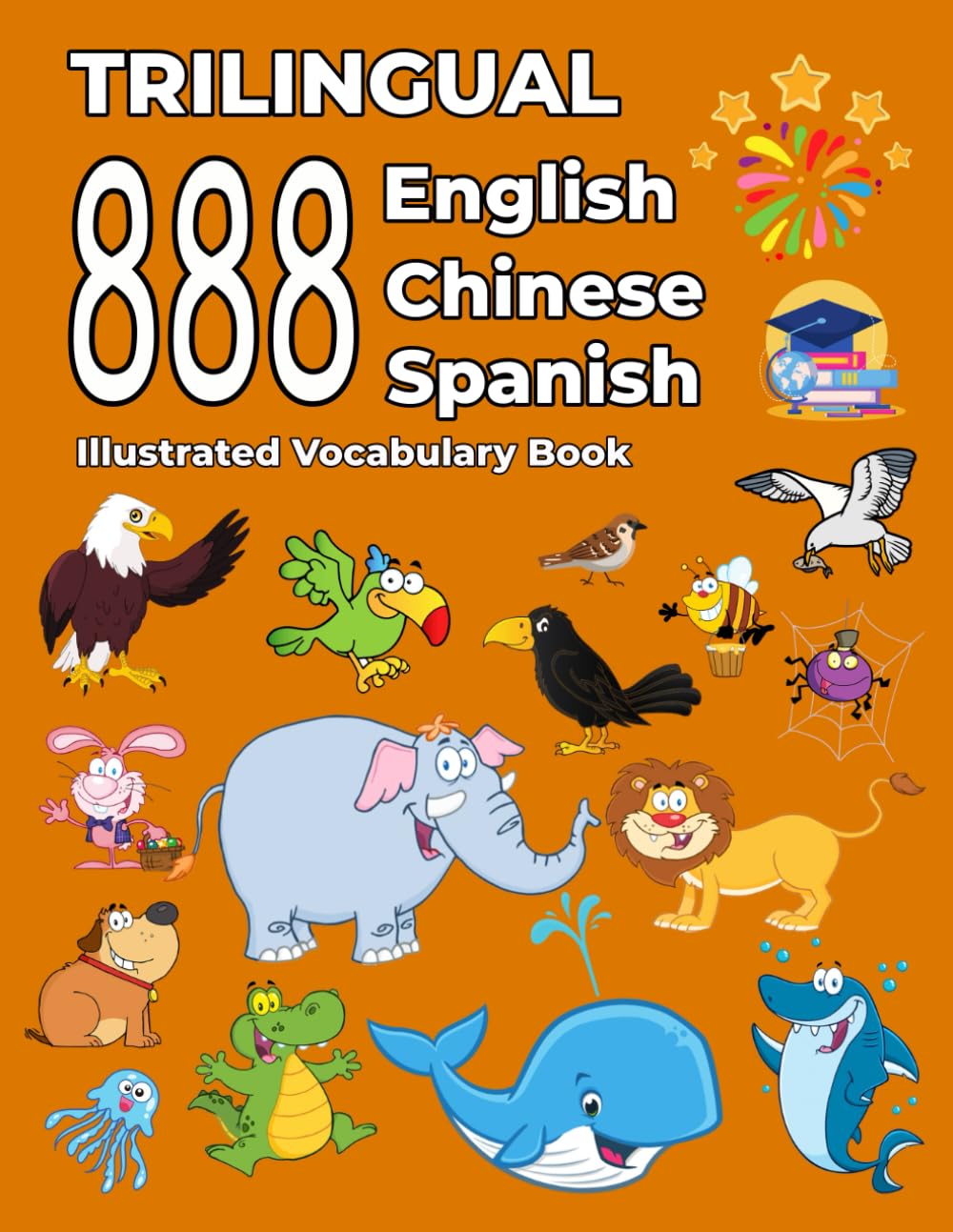 Trilingual 888 English Chinese Spanish Illustrated Vocabulary Book ...