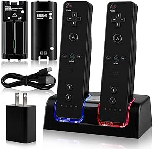 Amazon.com: 2-in-1 Charger Station for Wii/Wii U Remote Controller ...