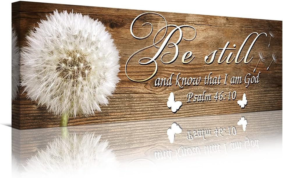 Amazon.com: Scripture Bible Verse Wall Art Rustic Farmhouse Dandelion ...