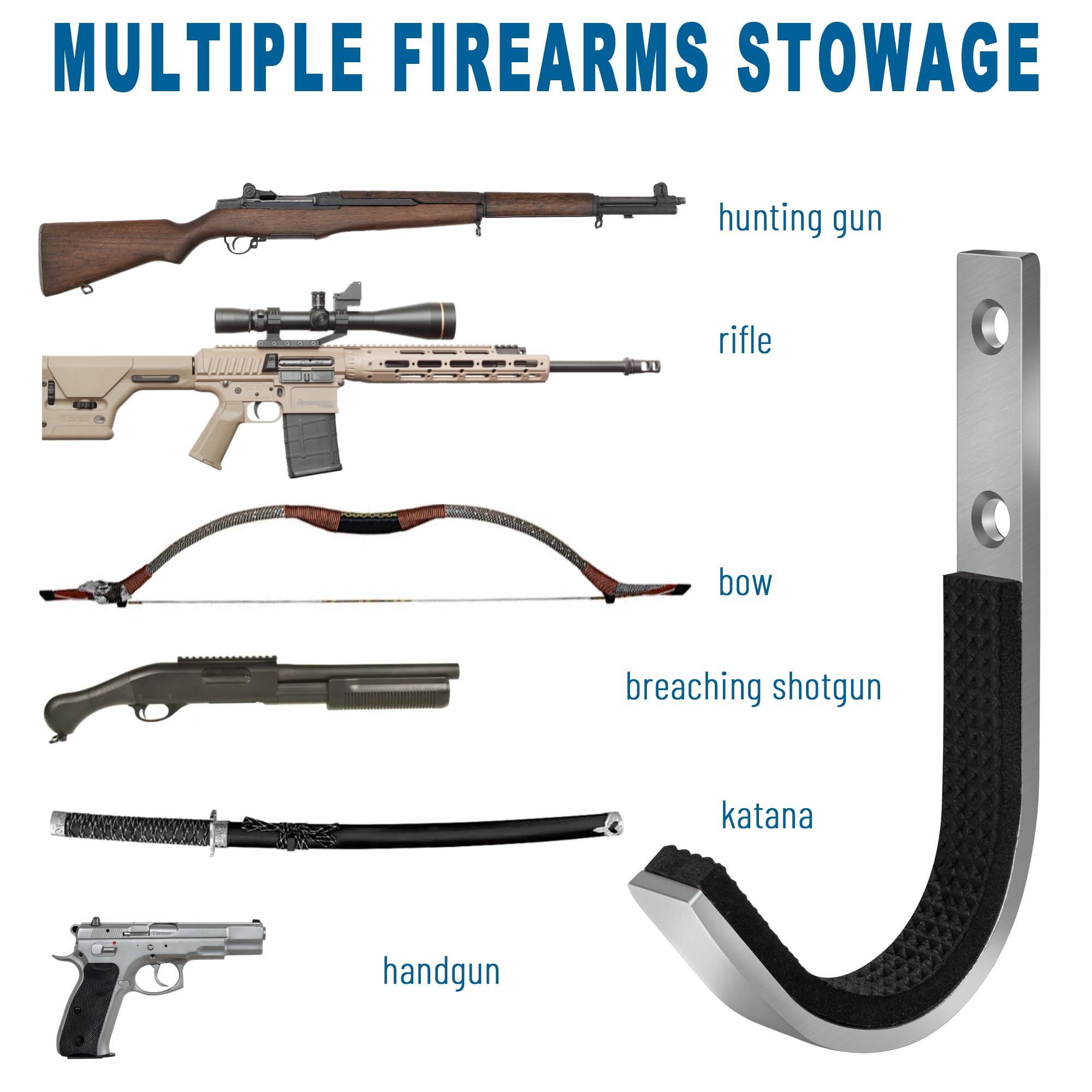 Snapklik.com : Stainless Steels Gun Rack Storage Wall Mount Shotgun ...