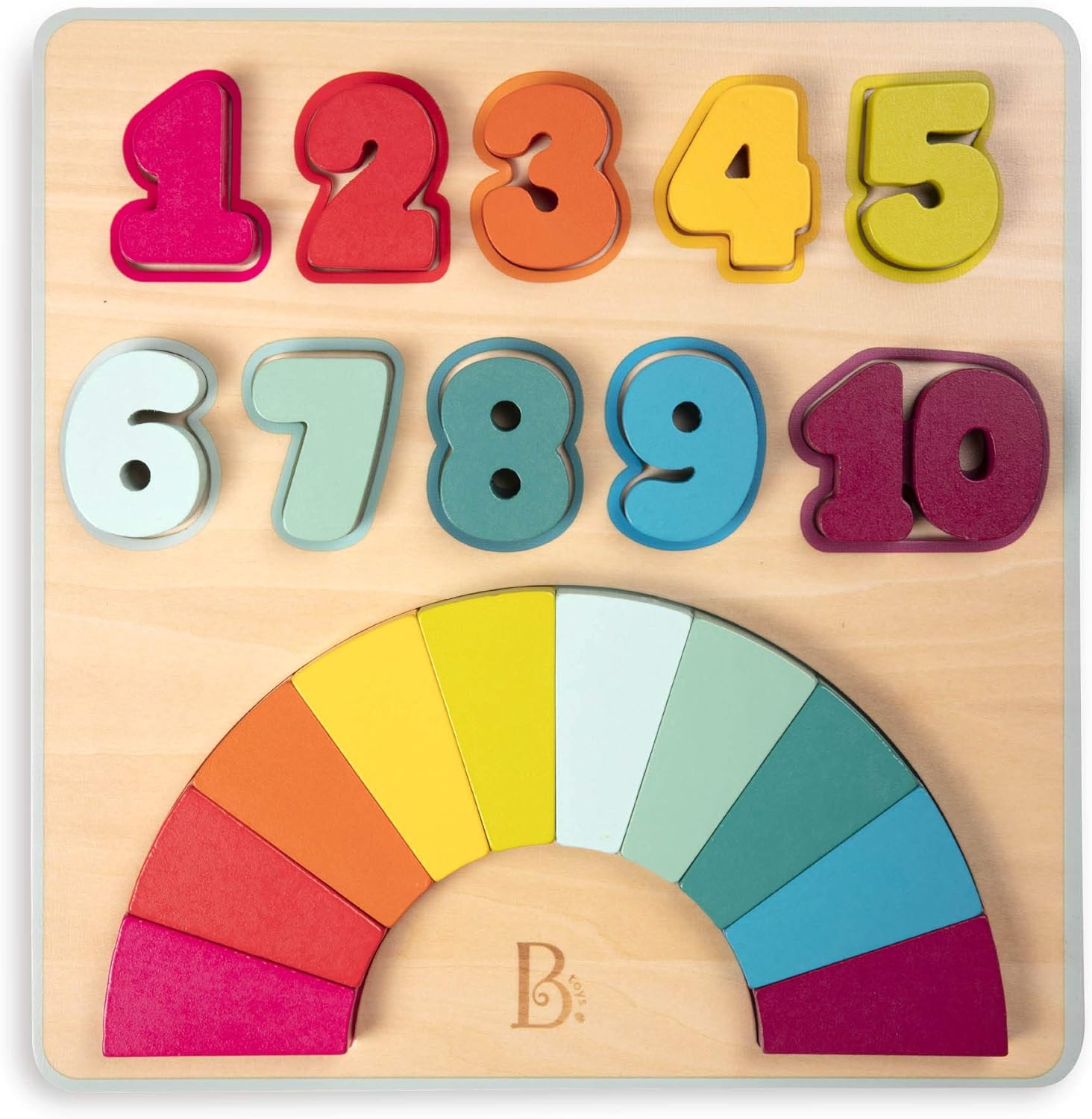 Amazon.com: B. toys – Counting Rainbows – Wooden Number Puzzle ...