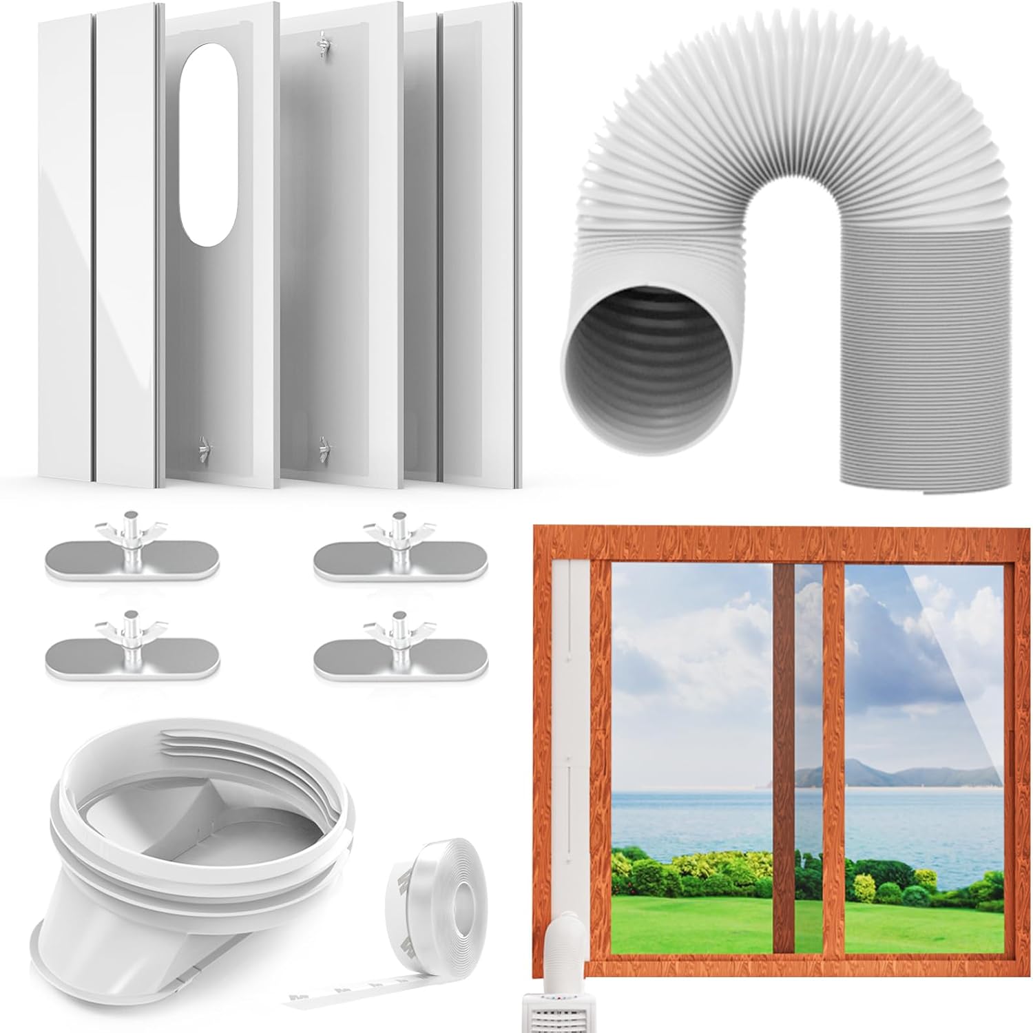 Amazon.com: E-SDS Portable Air Conditioner Window Vent Kit with 78 ...