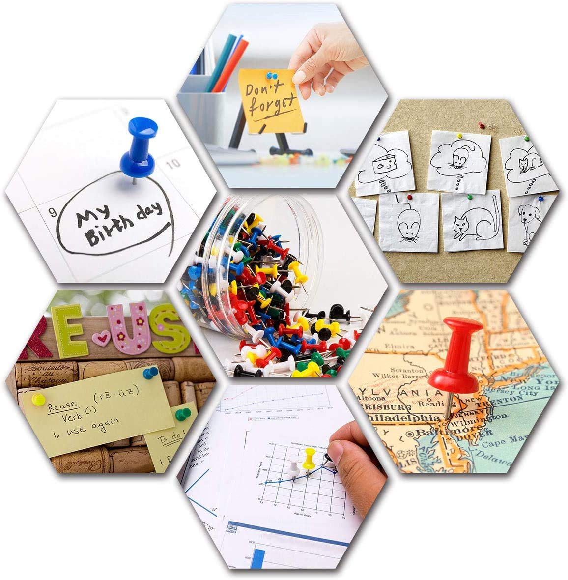 400 Pcs Push Pins Colored Thumb Tacks Multi Color Map | Desertcart ...