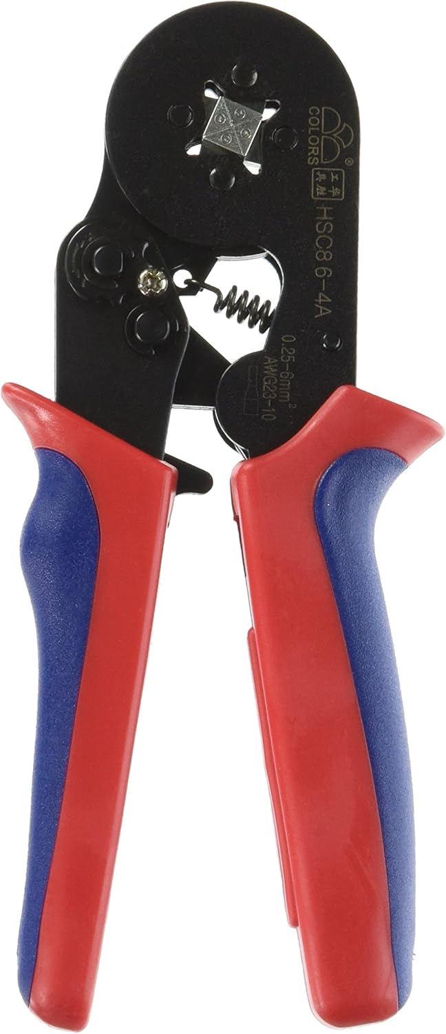 FASEN TOOLS Self-Adjusting Ratcheting Square Ferrule Crimper (Red ...
