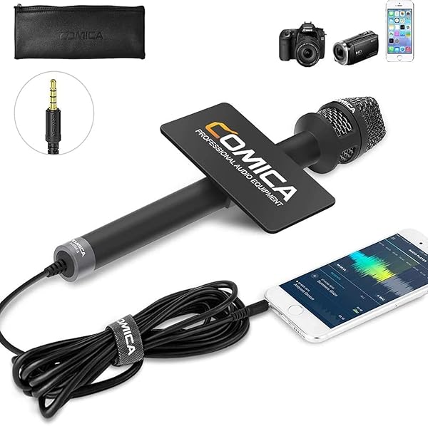 COMICA HRM-S Interview Microphone Condenser Cardioid Microphone with 3 ...