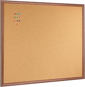 OWLKELA 60 x 40cm Walnut Color Board, Bulletin Board, Walnut Framed ...