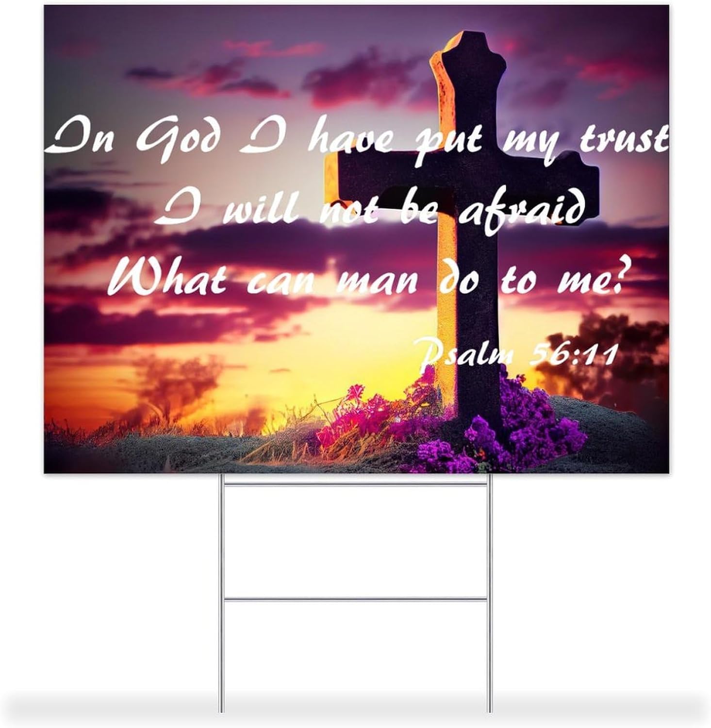 Amazon.com : Christian Scripture Outdoor Yard Sign 11 In God I Have Put ...