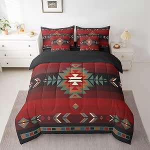 Amazon.com: Full Size Southwest Native Design 7 Piece Bedding Set ...