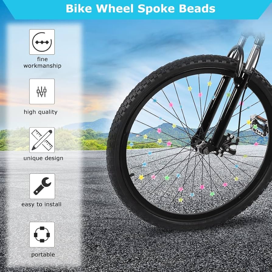 Children Bicycle Spokey Beads 36 Pcs 36PCS Star Beads Children Plastic ...