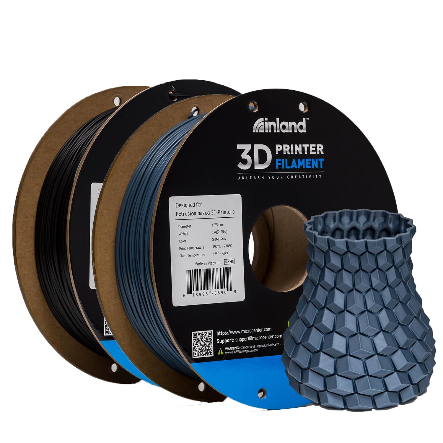 Snapklik.com : Inland PLA Filament 1.75mm, 1kg Spool Dimensional ...