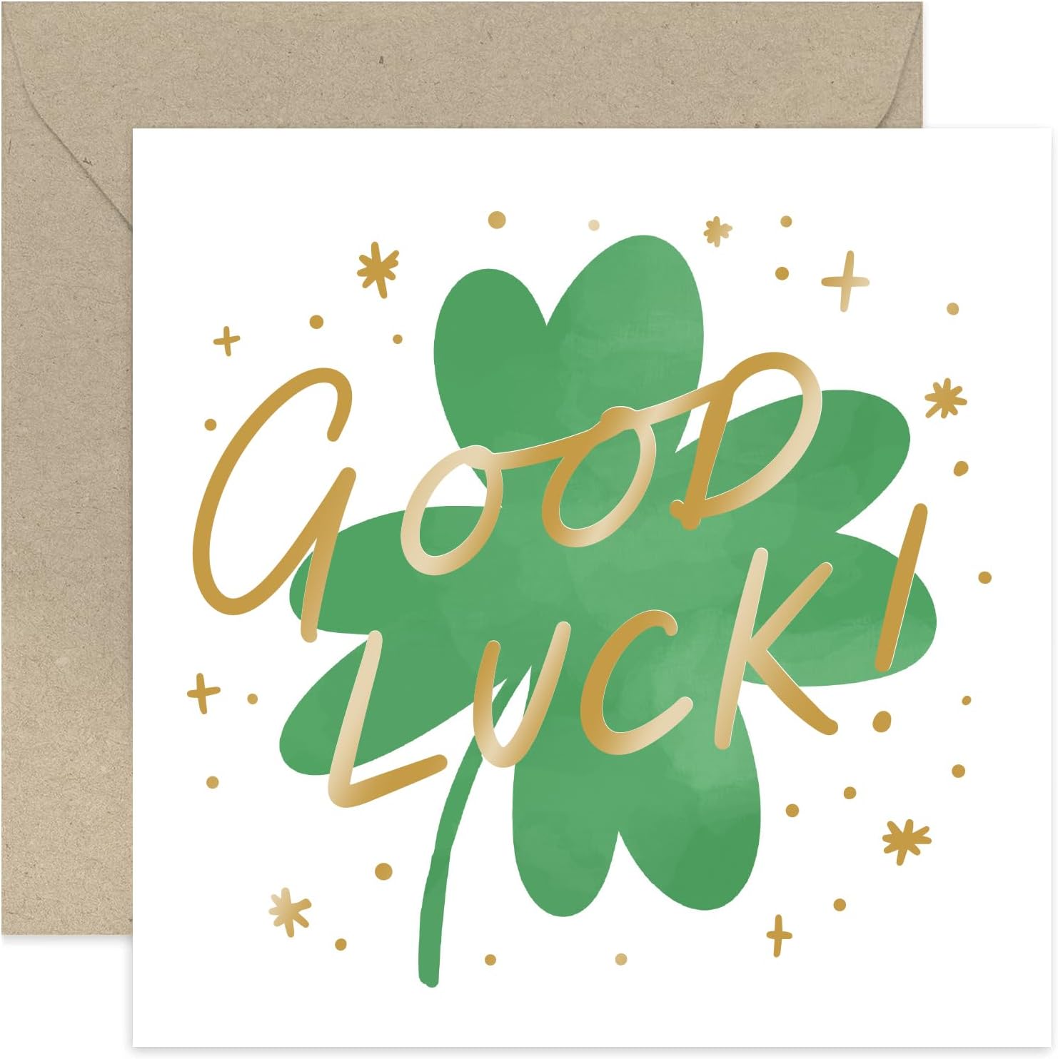 Old English Co. Good Luck Card for Students - Four Leaf Clover Design ...