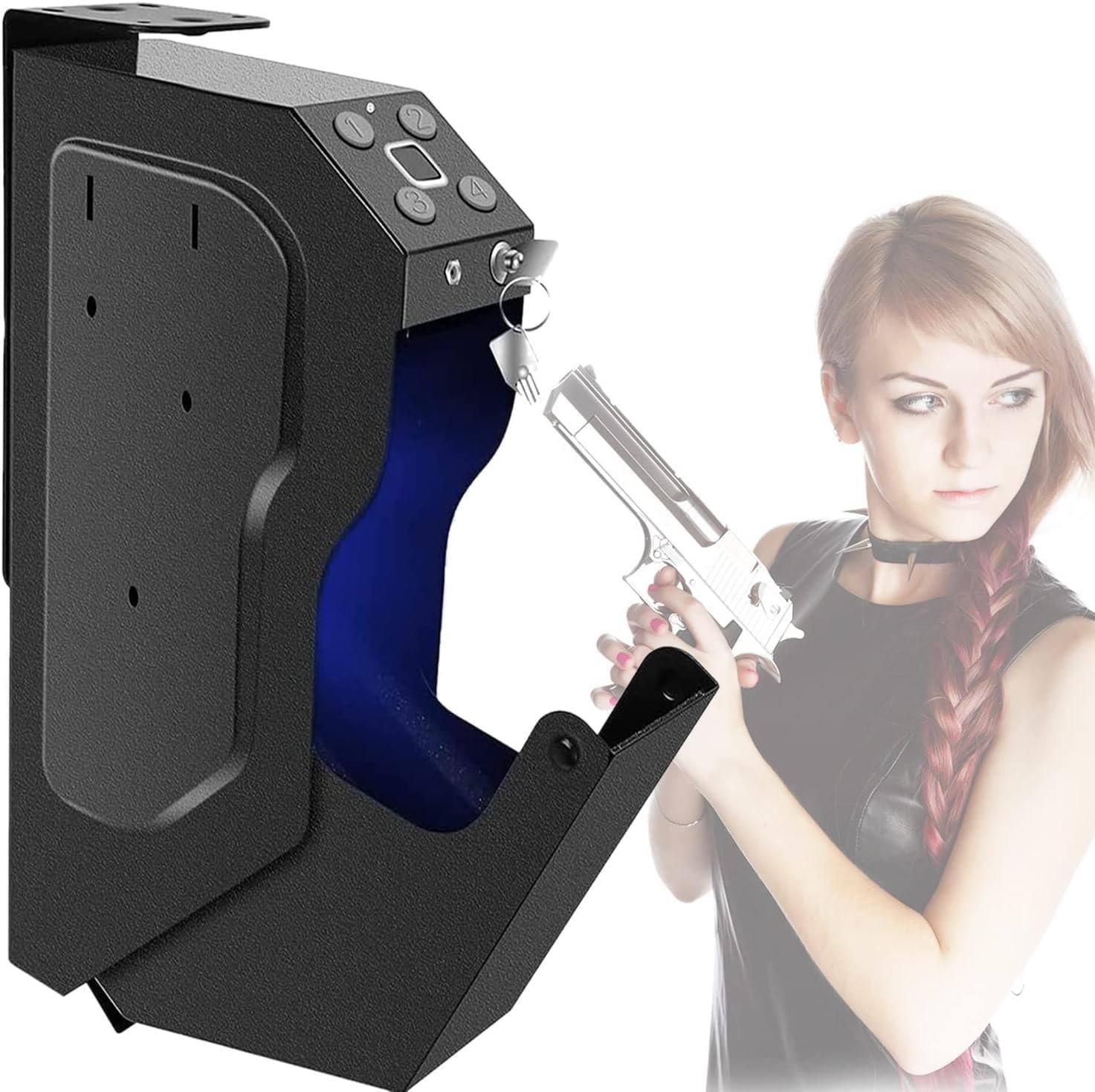 Amazon.com: JJENXYYDS Biometric Gun Safe with Fingerprint Keypad Key ...