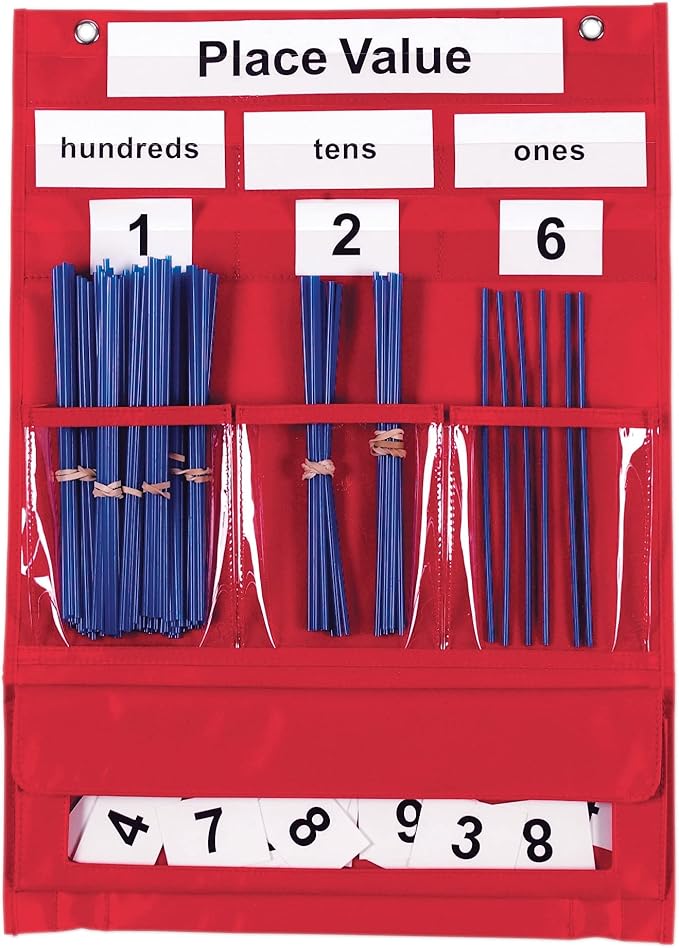 Amazon.com: Learning Resources Counting & Place Value Pocket Chart ...