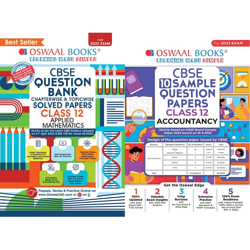 Oswaal CBSE Chapterwise & Topicwise Question Bank Class 12 Applied ...