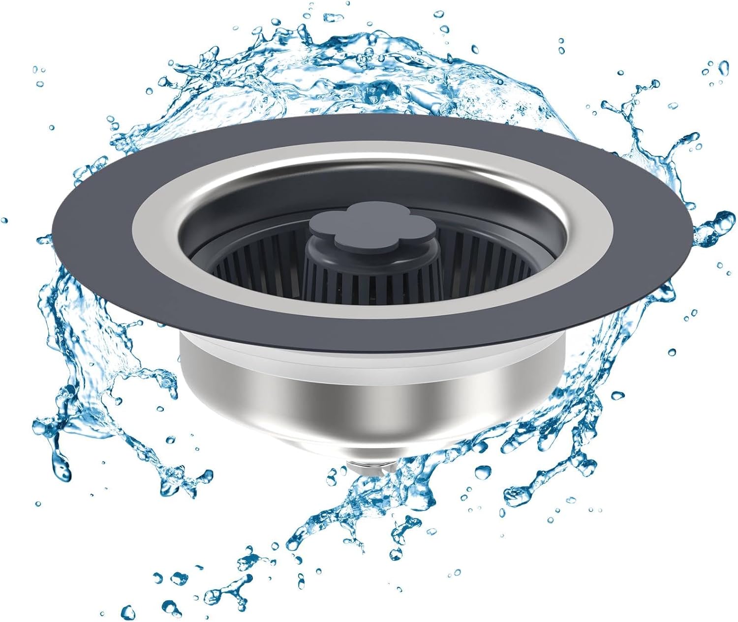 Upgraded 2 in 1 Kitchen Sink Drain Strainer and Stopper Set, 304 ...