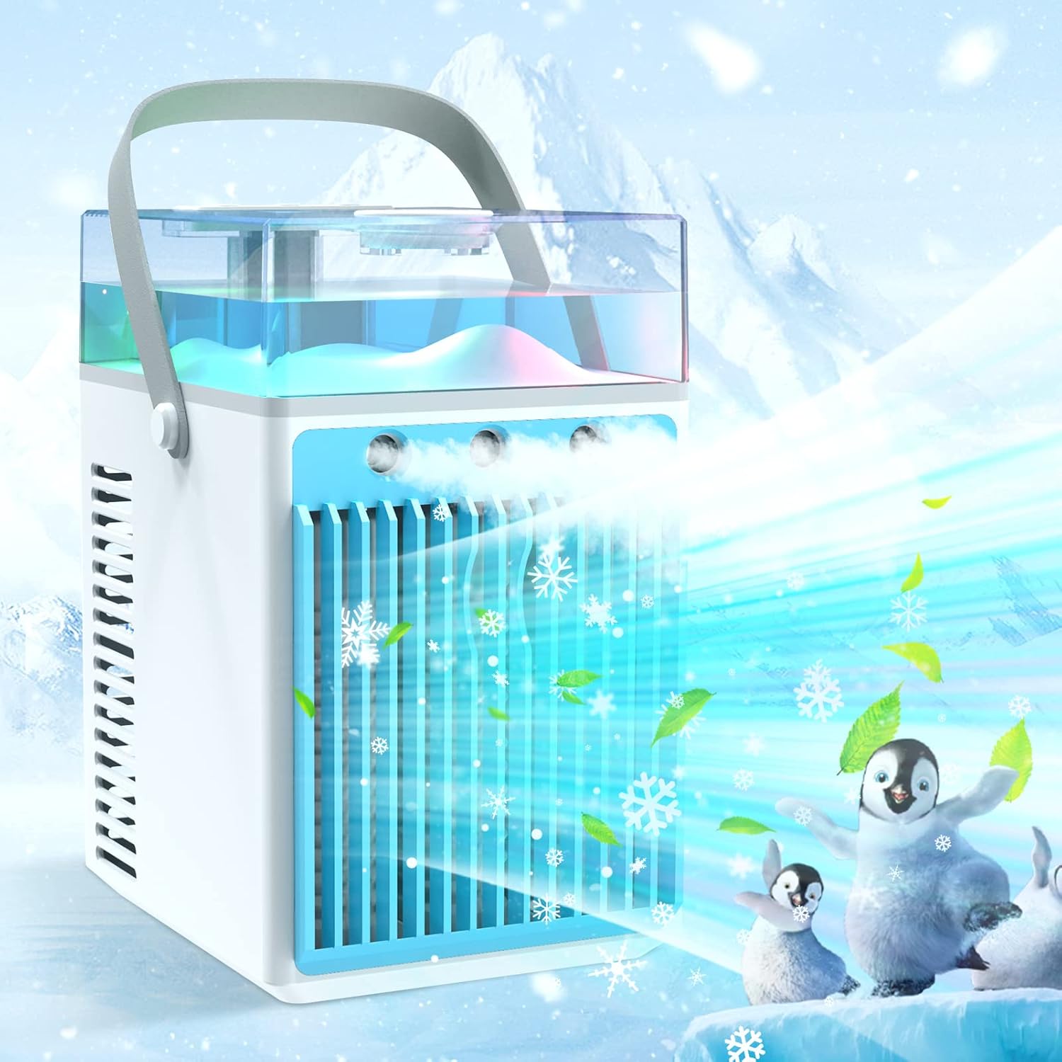 Portable Air Conditioners, 4 in 1 Rechargeable Evaporative Personal ...