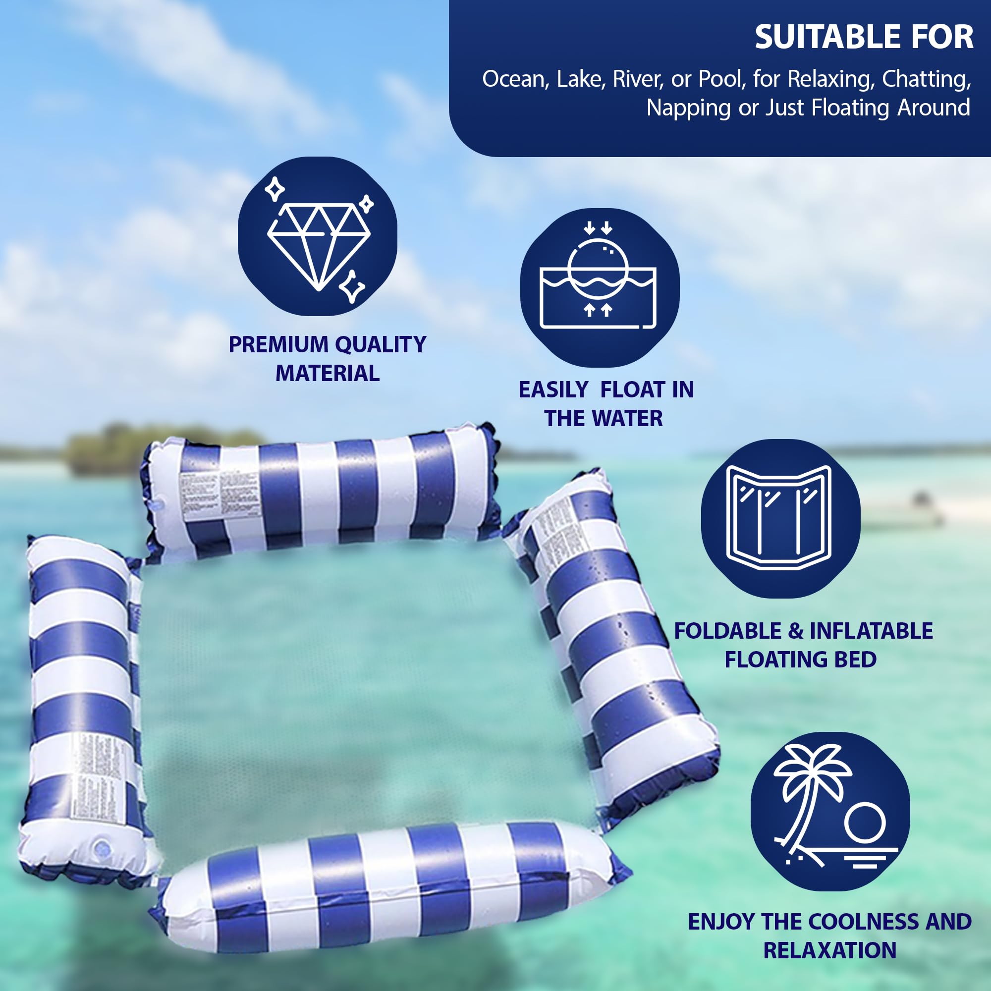 Snapklik.com : Sit And Float Chair Lounge Raft For Swimming Pool 2 Pack ...