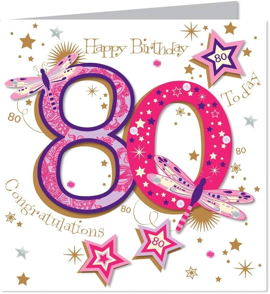 Handmade 80th Birthday Card By Mandishella 80th Birthday Cards Cards